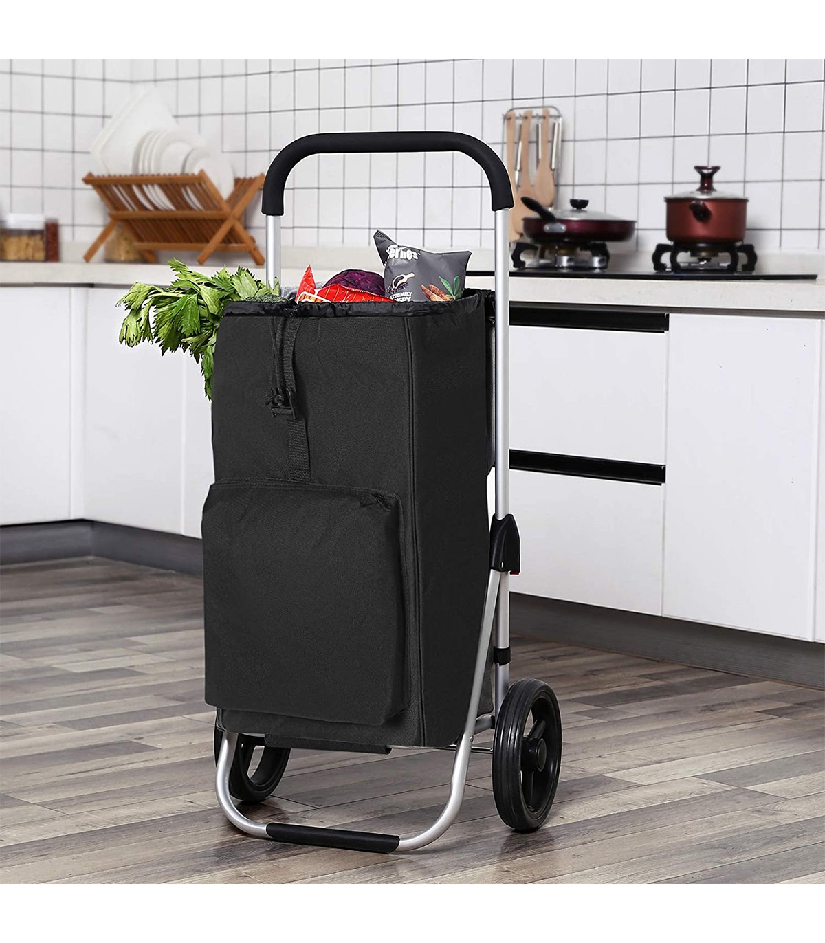 Carucior cumparaturi, Pliabil, Negru, 40 L