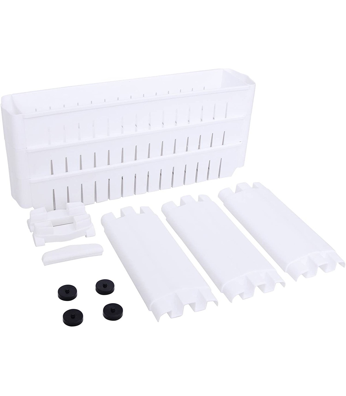 Raft ingust baie cu 3 etajere, Mobil, Alb