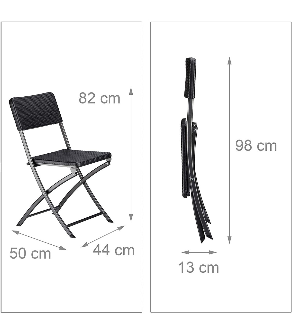 Set 2 scaune pentru gradina/balcon Bastian, Pliabil, Maro