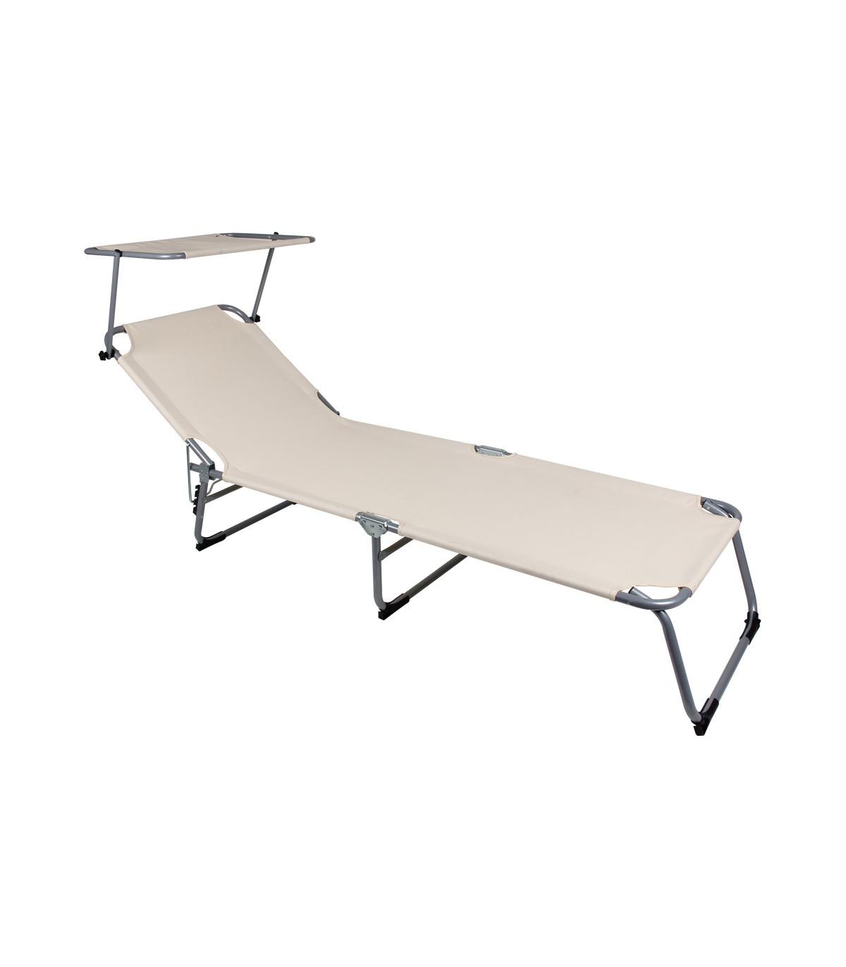 Sezlong cu baldachin Hawaii, Aluminiu, Bej