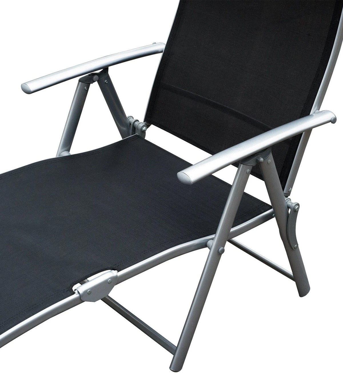 Sezlong cu perna, Pliabil, Negru