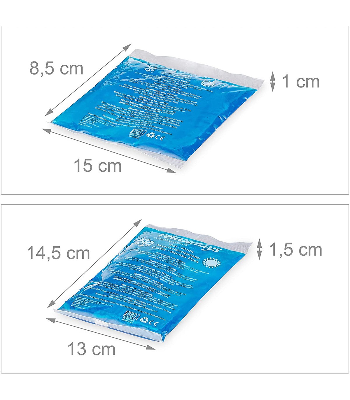 Set 8 x Punga de compresie cu gel pentru ameliorarea durerii