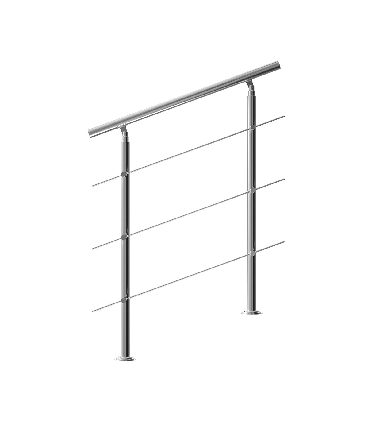 Balustrada de scara cu 2 bare, Inox, 120 cm