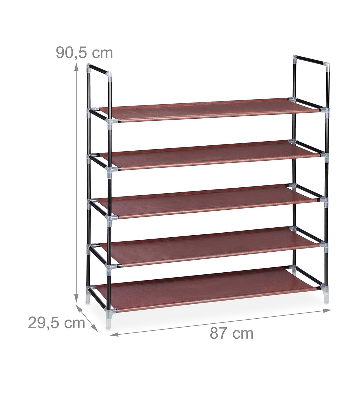 Raft pentru 20 perechi pantofi cu 5 niveluri, Cires/Negru
