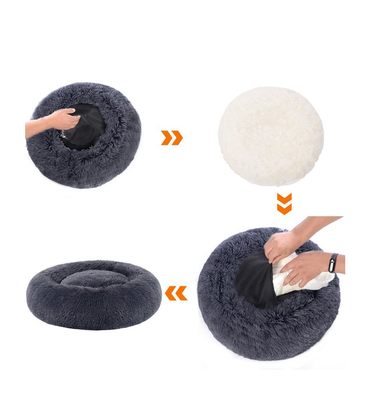 Pat lavabil rotund pentru caini , rotund, antialunecare, diametru 80 cm ...