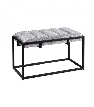 Banca design industrial, schelet metalic, perna groasa de catifea