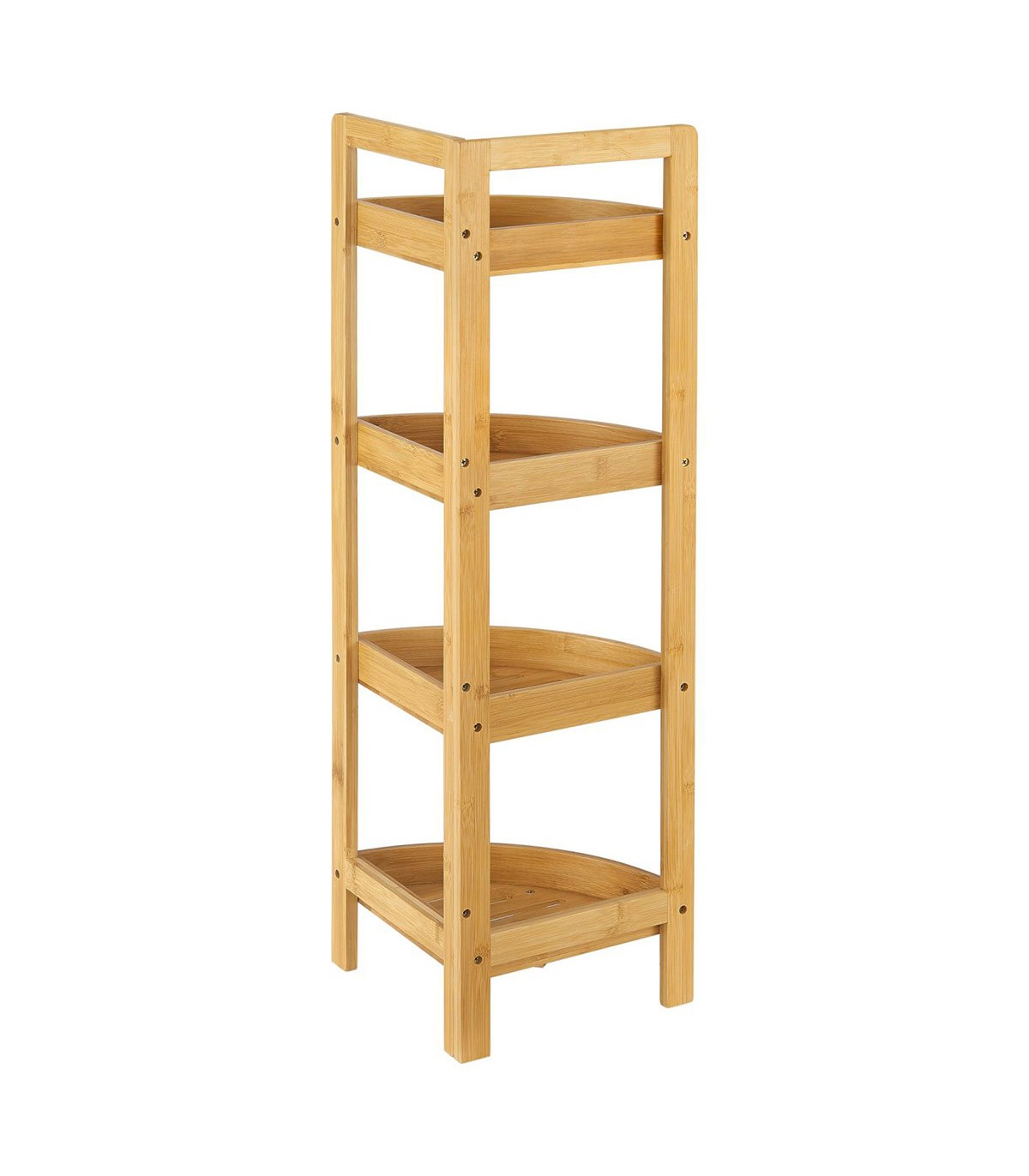 Raft de colt pentru baie, 4 niveluri, 80x23x23cm, bambus, natur